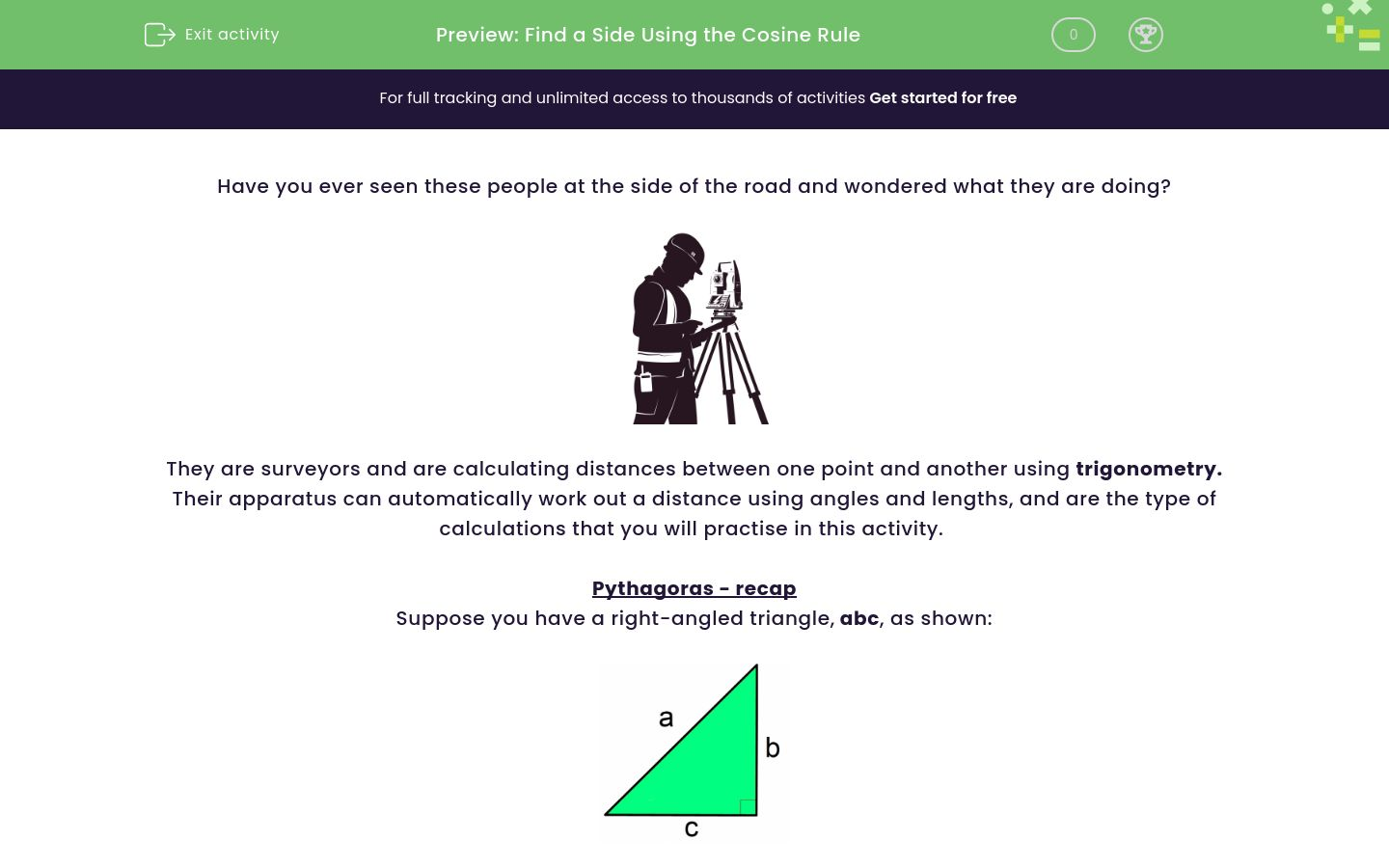 Find a Side Using the Cosine Rule Worksheet - EdPlace