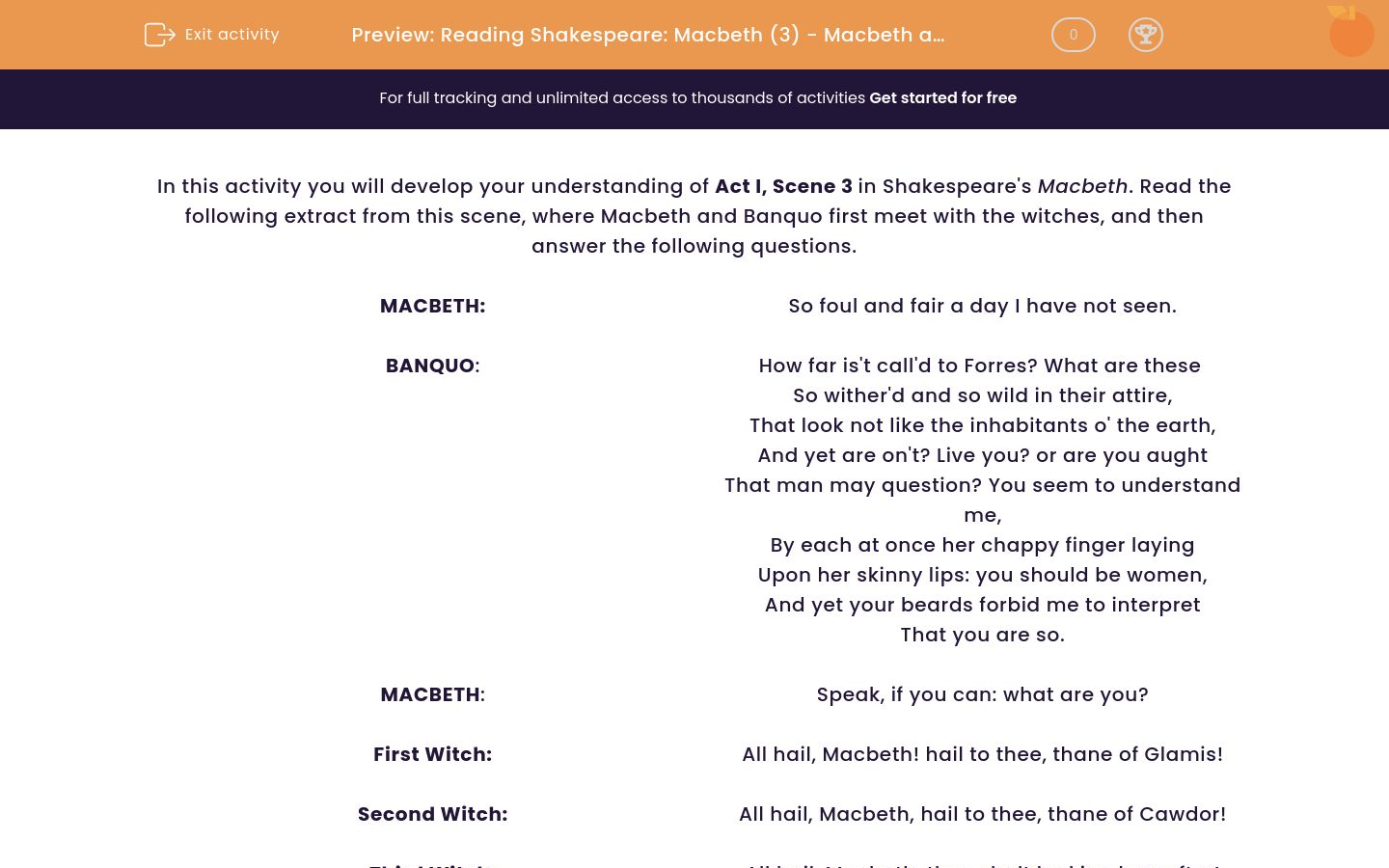 Reading Shakespeare: Macbeth (3) - Macbeth and Banquo Meet the Witches ...