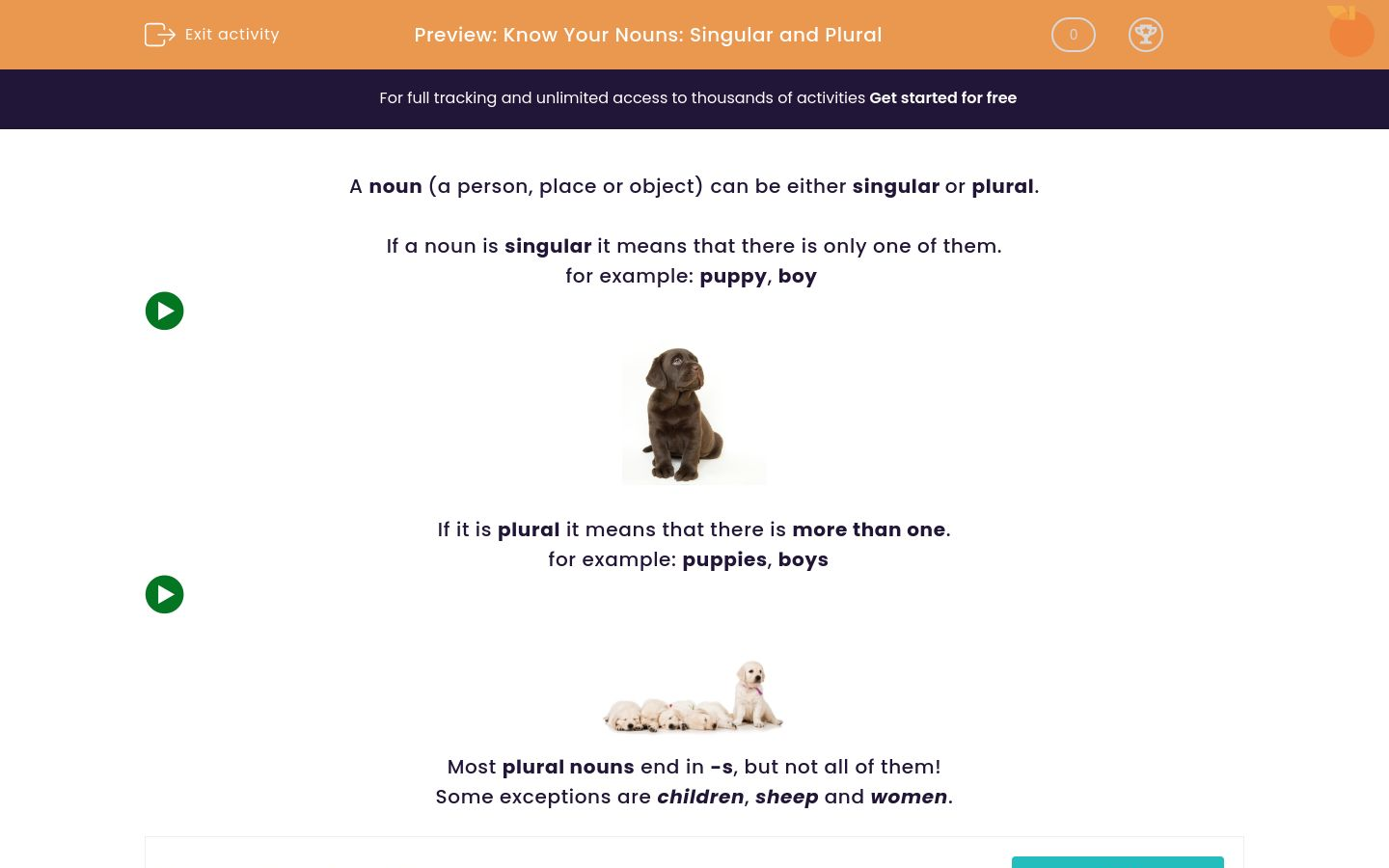 Know Your Nouns: Singular and Plural Worksheet - EdPlace