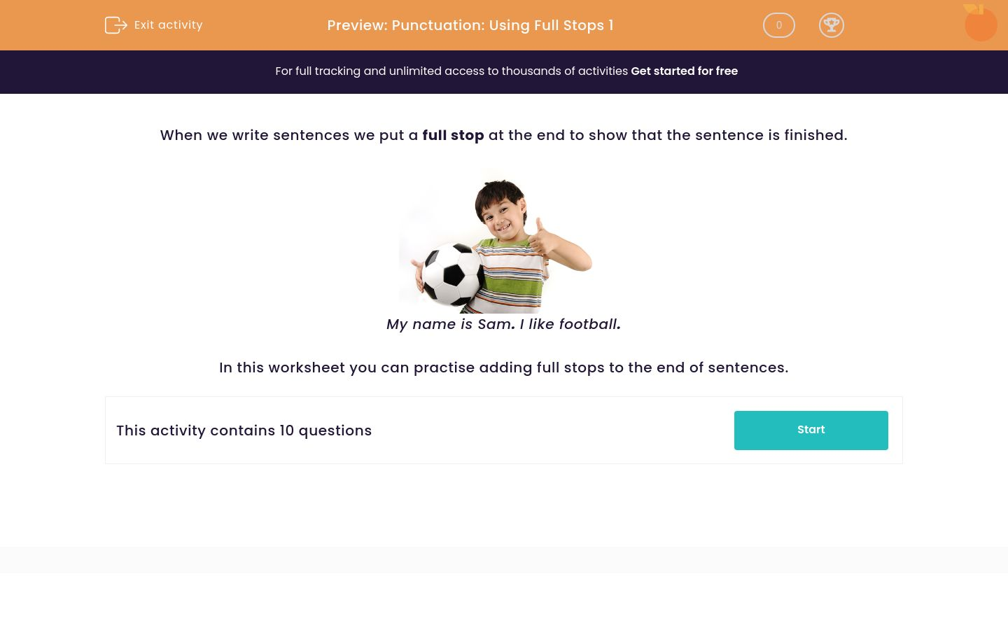 Punctuation: Using Full Stops 1 Worksheet - EdPlace