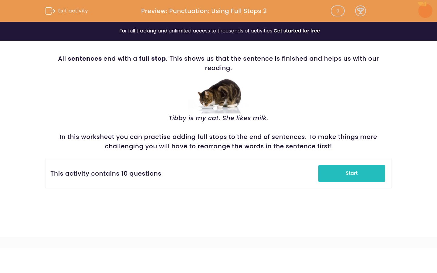 Practise Adding Full Stops Worksheet - EdPlace