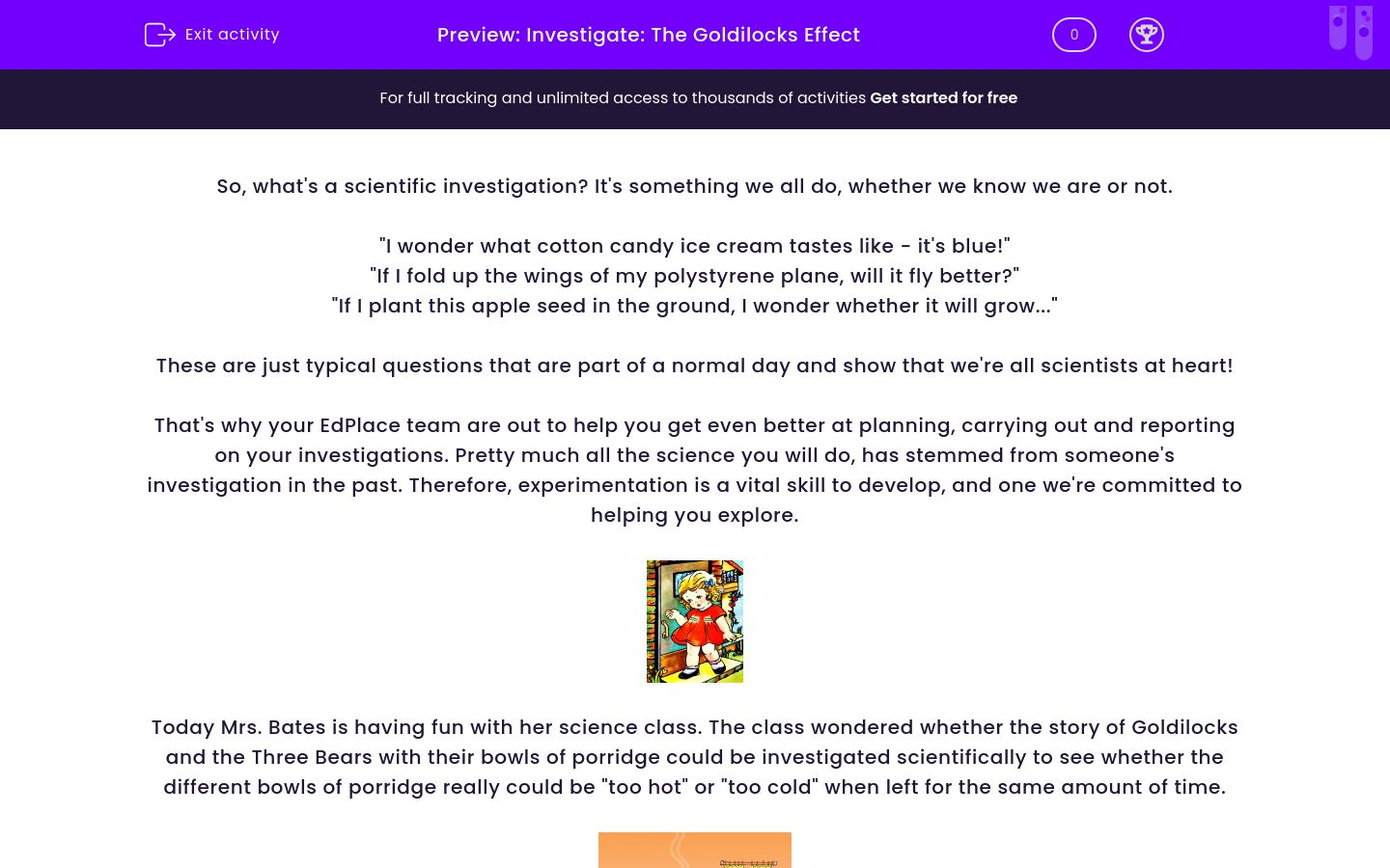 Investigate The Goldilocks Effect Worksheet - EdPlace