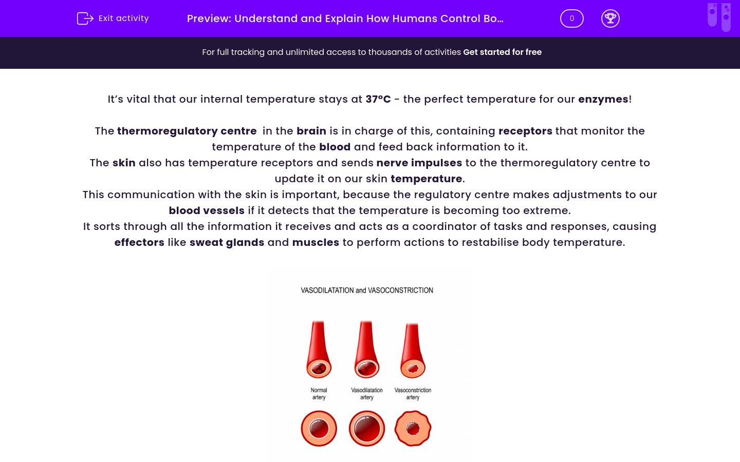 Understand and Explain How Humans Control Body Temperature Worksheet ...
