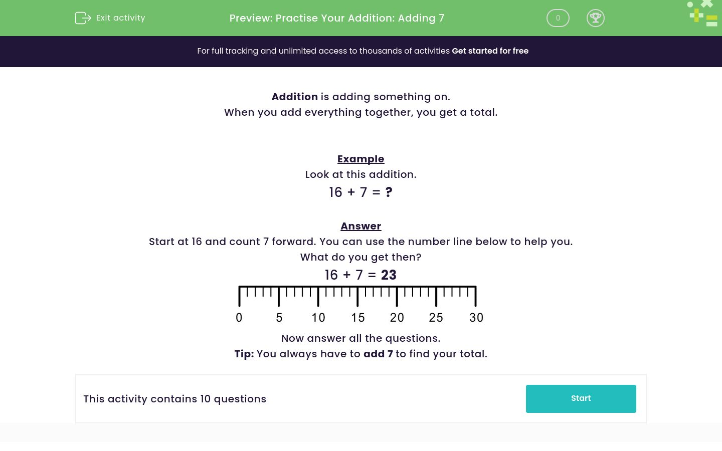 Practise Your Addition: Add 7, 8 or 9 to a Number Worksheet - EdPlace