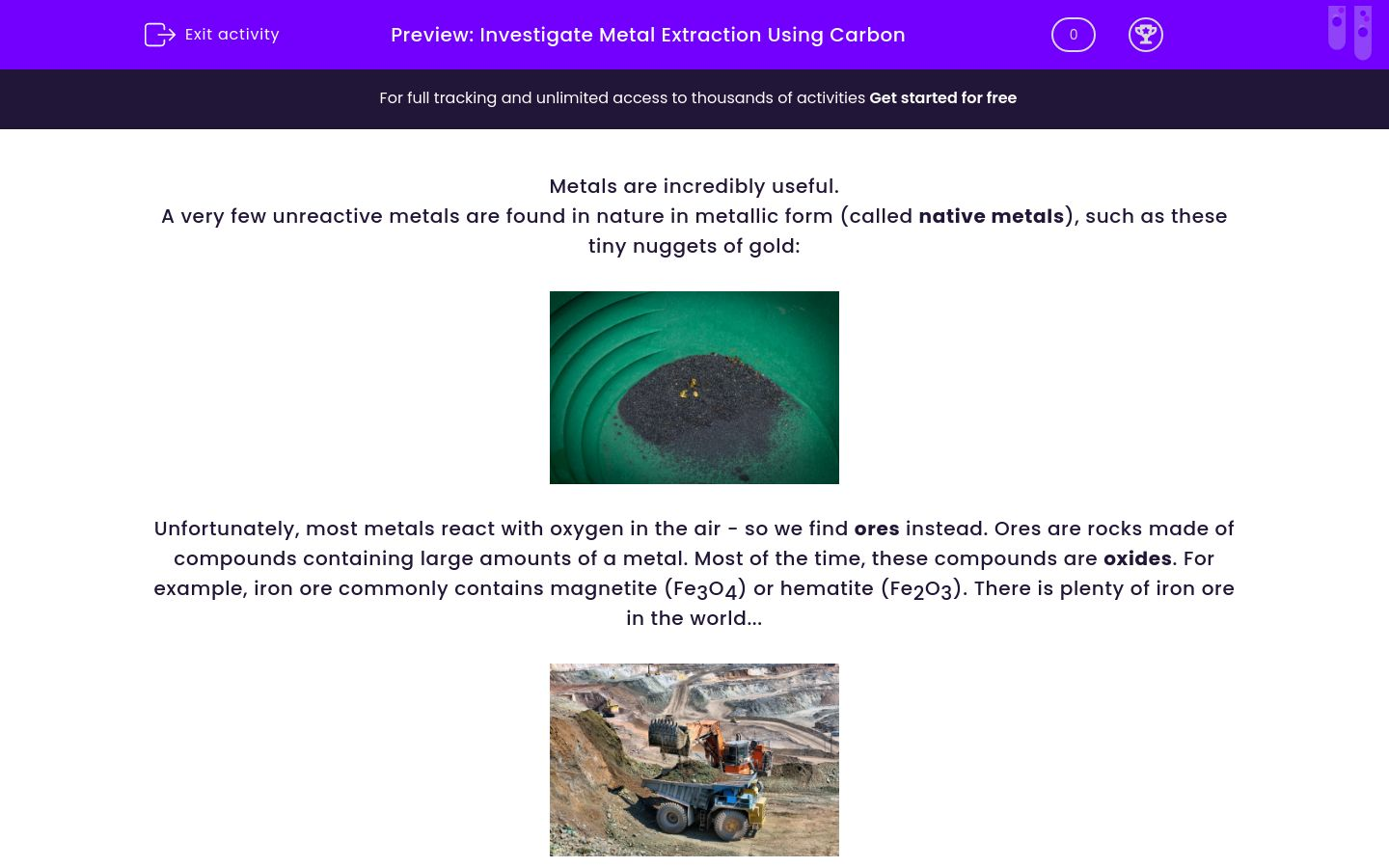 Investigate Metal Extraction Using Carbon Worksheet - EdPlace