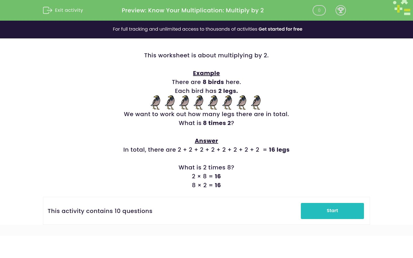 Know Your Multiplication: Multiply by 2 Worksheet - EdPlace