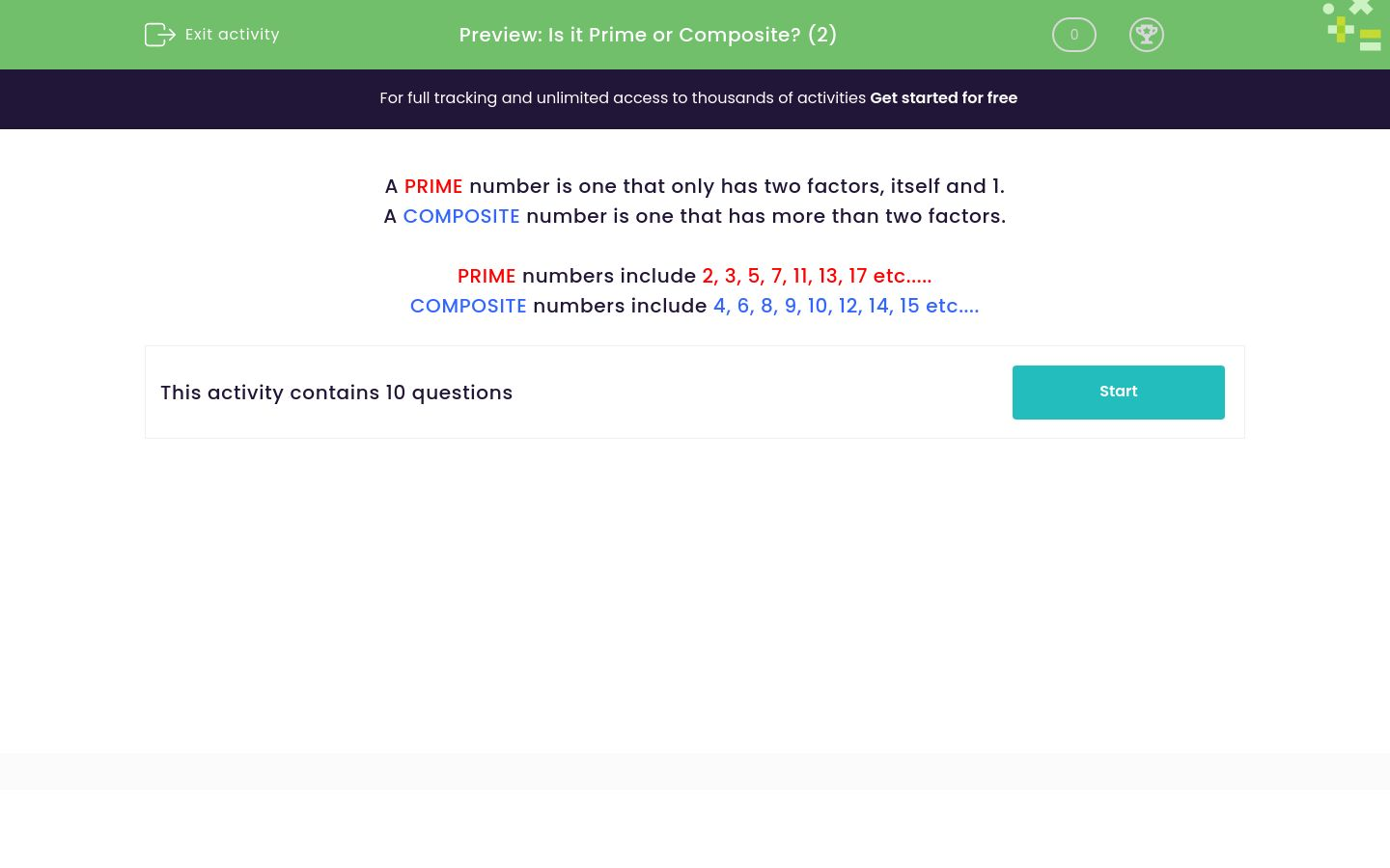 Identify Whether a Number is Prime or Composite Worksheet - EdPlace