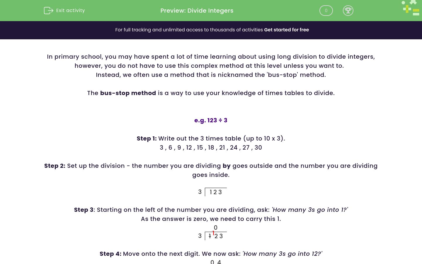 Divide Integers Worksheet - EdPlace