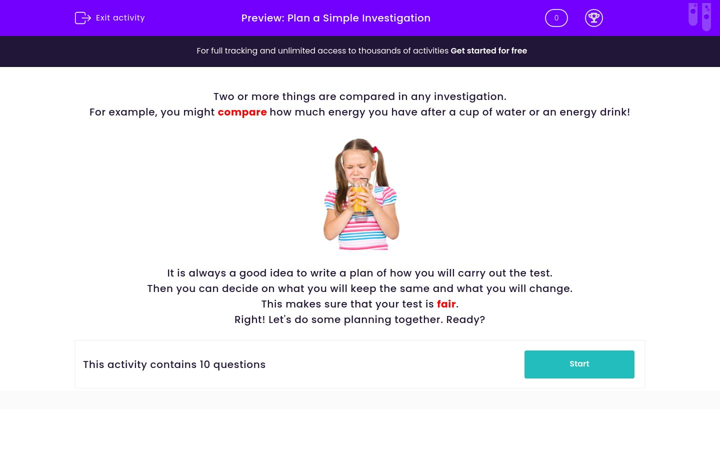 Plan a Simple Investigation Worksheet - EdPlace