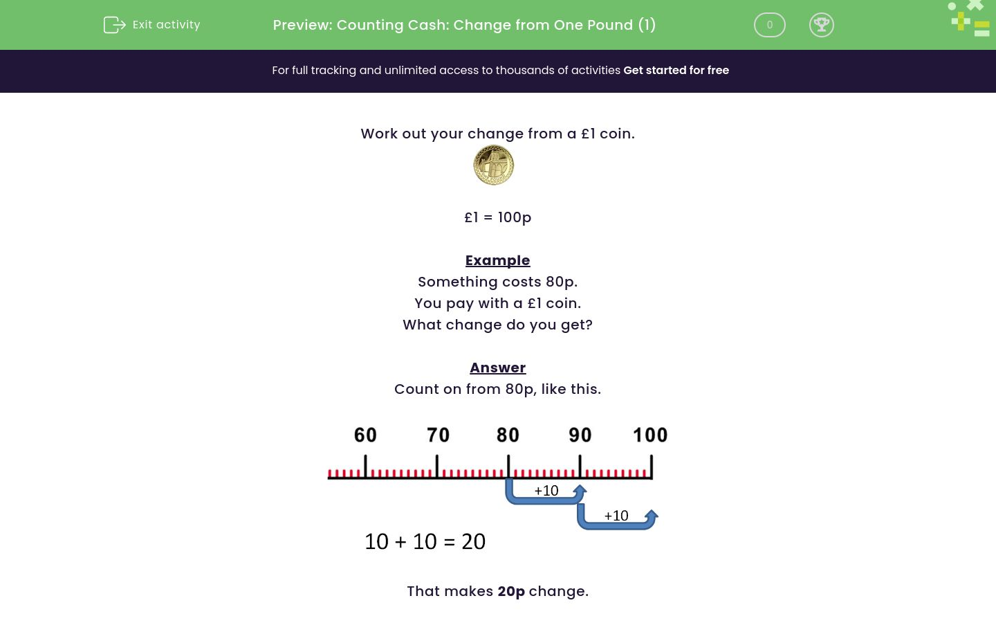 Understand How to Find Change from One Pound Worksheet - EdPlace