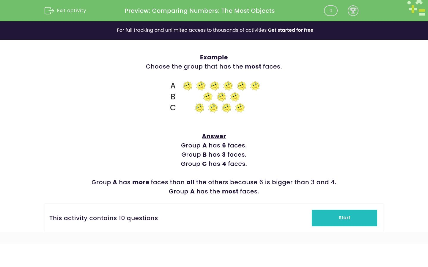 Compare Numbers of Items to Find the Most of Something Worksheet - EdPlace