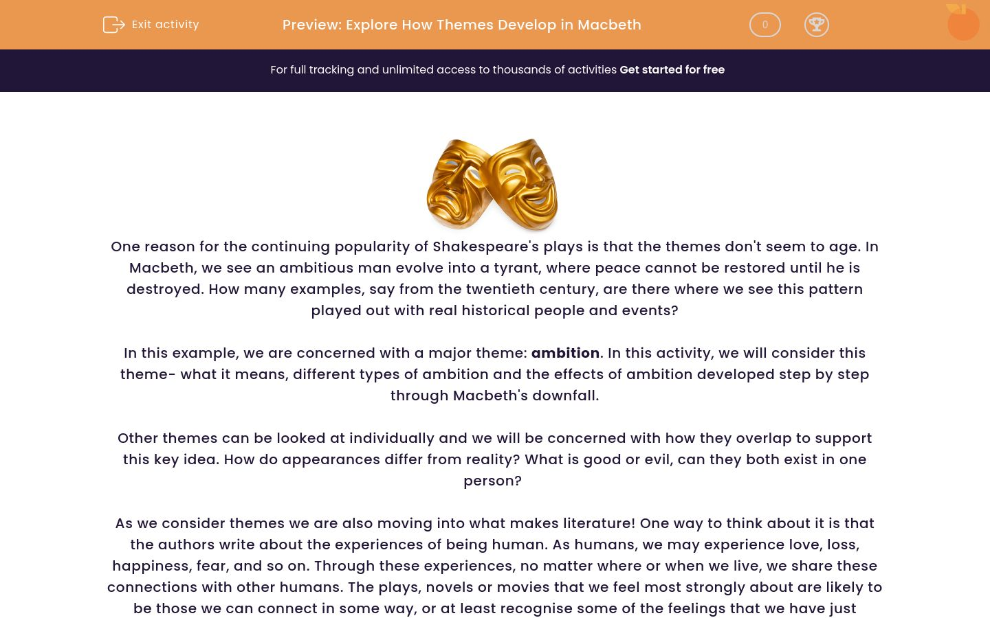 Explore How Themes Develop in Macbeth Worksheet - EdPlace