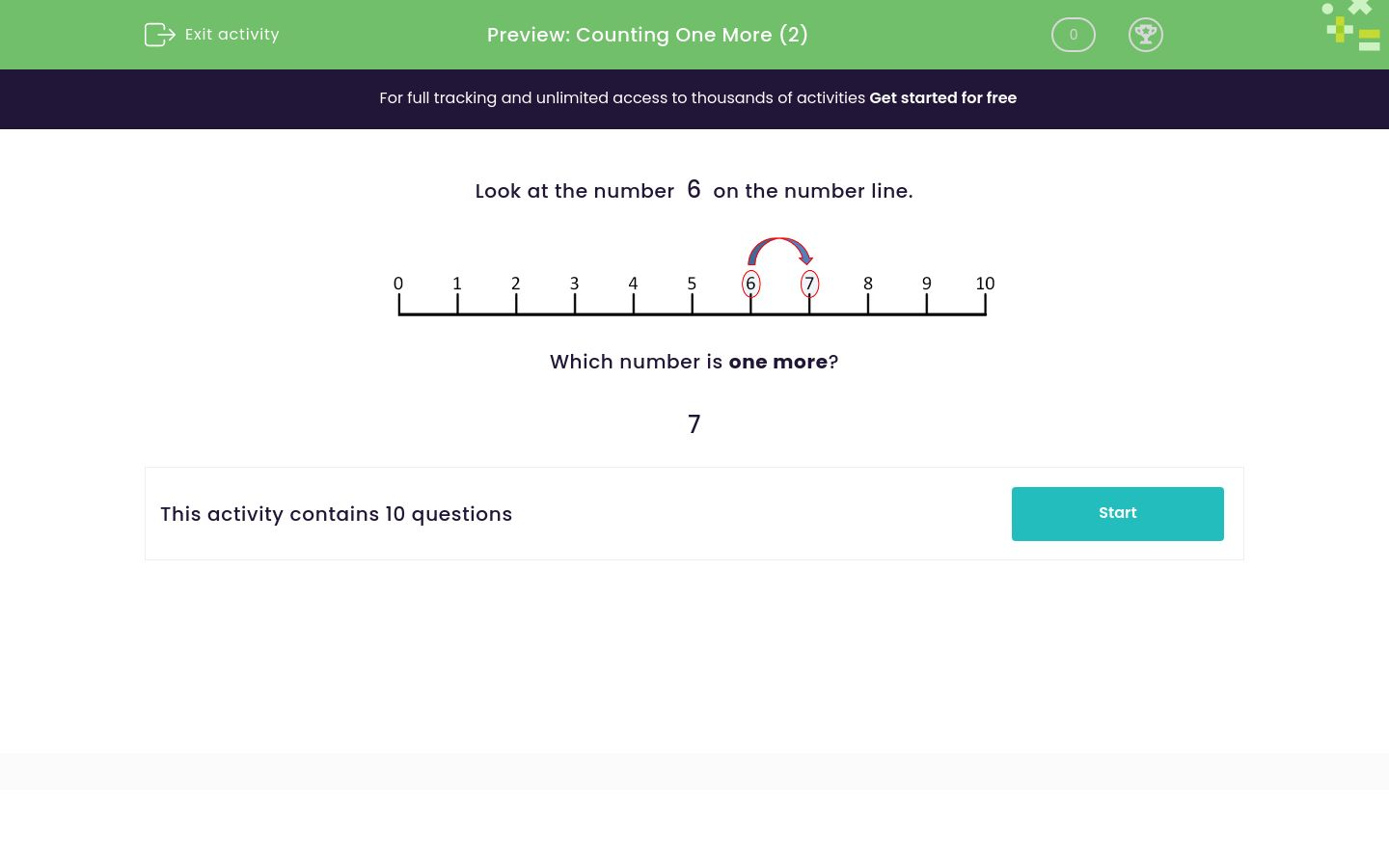 Count One More On a Number Line Worksheet - EdPlace