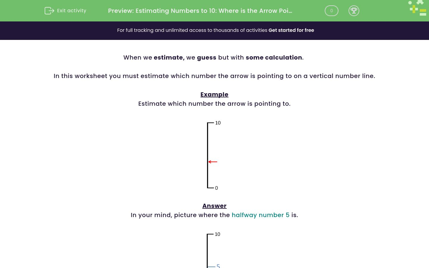 Estimate the Position of Numbers on a Vertical Number line Worksheet ...