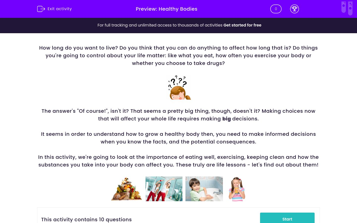 Understand What Makes a Healthy Body Worksheet - EdPlace