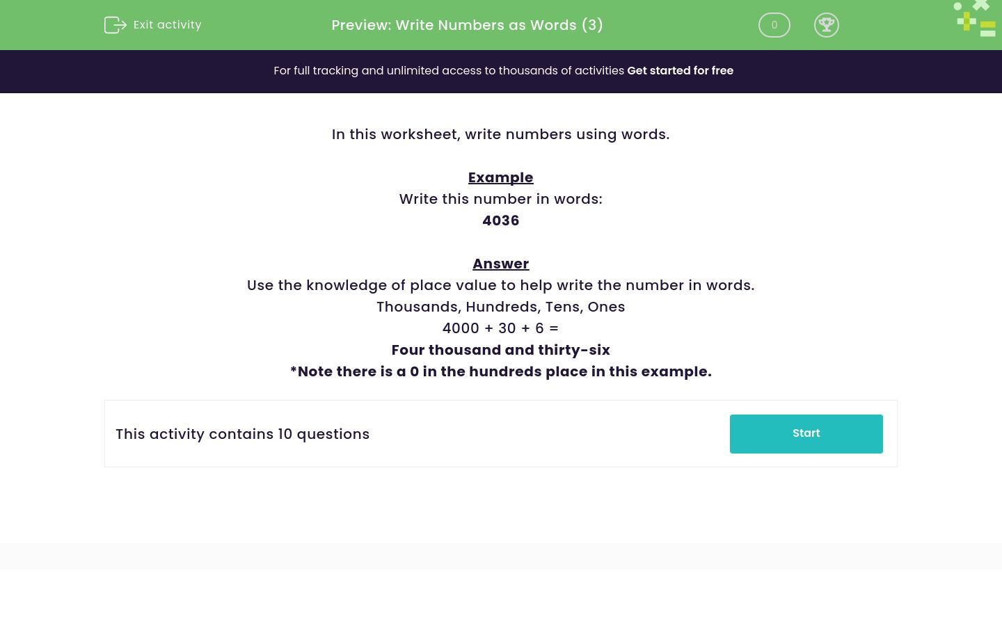 Practise Writing Numbers as Words Worksheet - EdPlace
