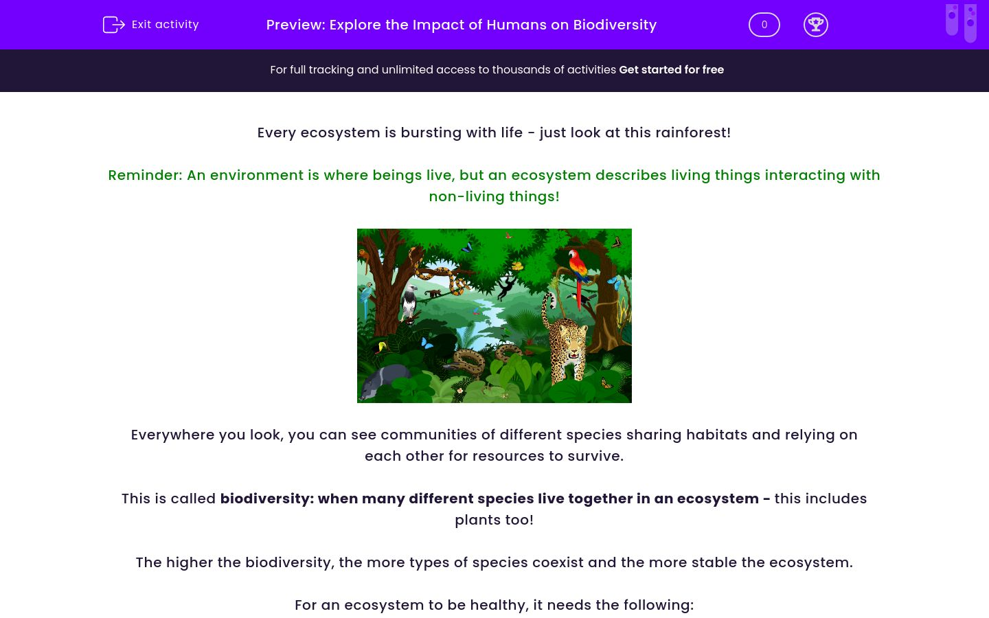 Explore the Impact of Humans on Biodiversity Worksheet - EdPlace