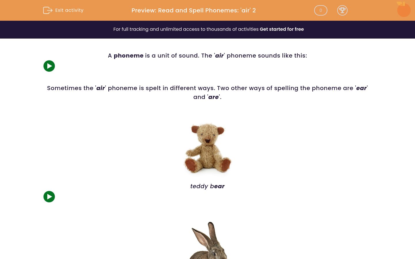 Read and Spell Phonemes: 'air' 2 Worksheet - EdPlace