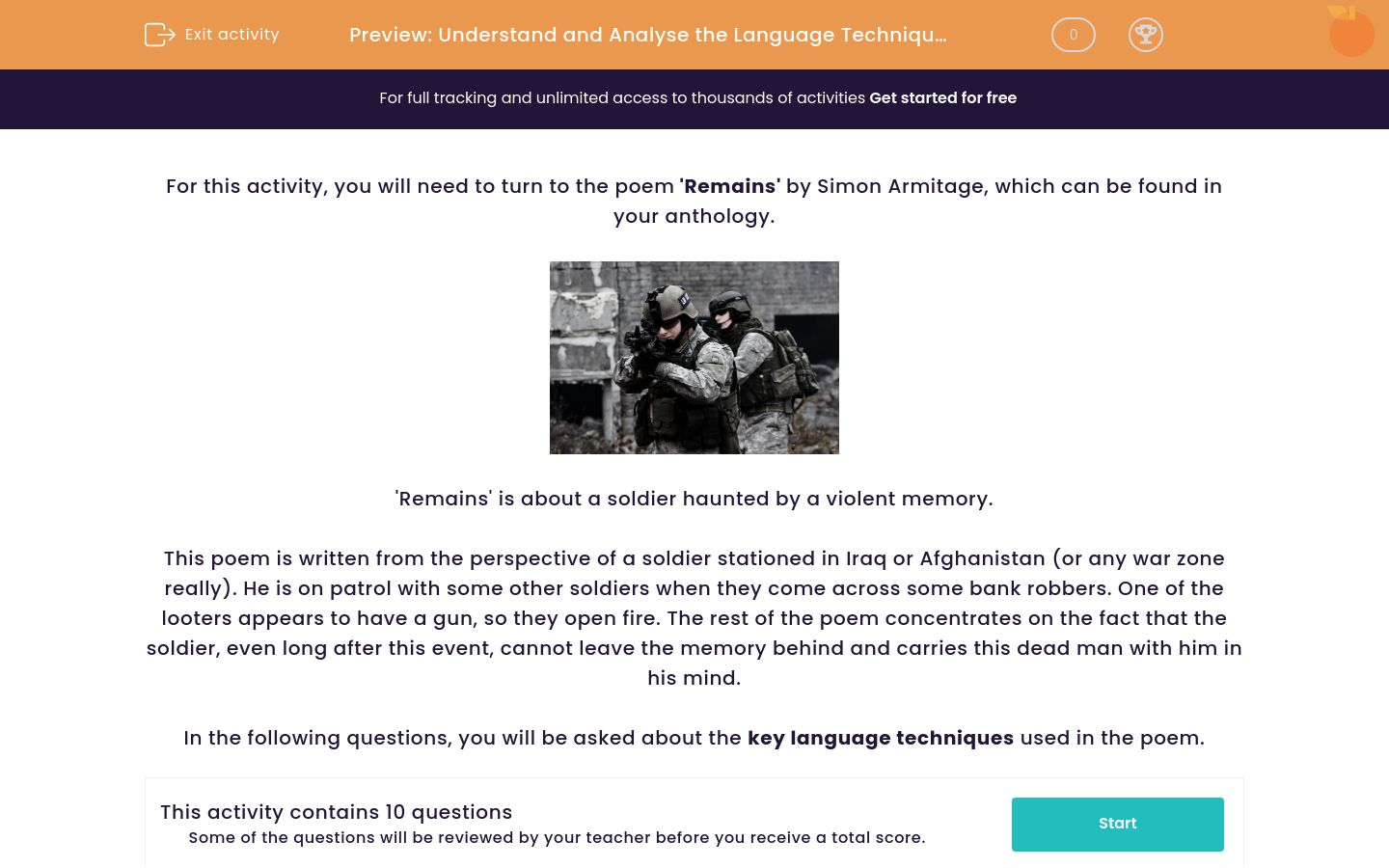 Understand and Analyse the Language Techniques Used in the Poem ...