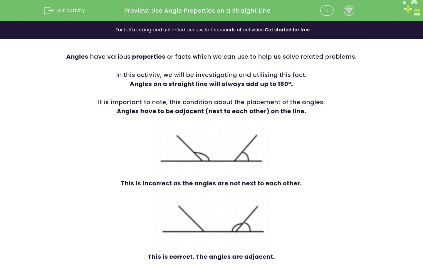 Use Angle Properties on a Straight Line Worksheet - EdPlace