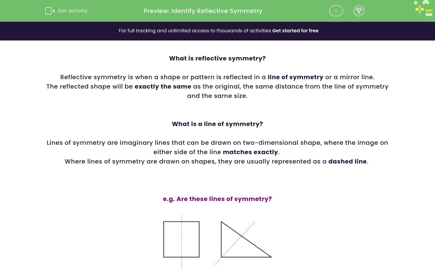 Identify Reflective Symmetry Worksheet - EdPlace