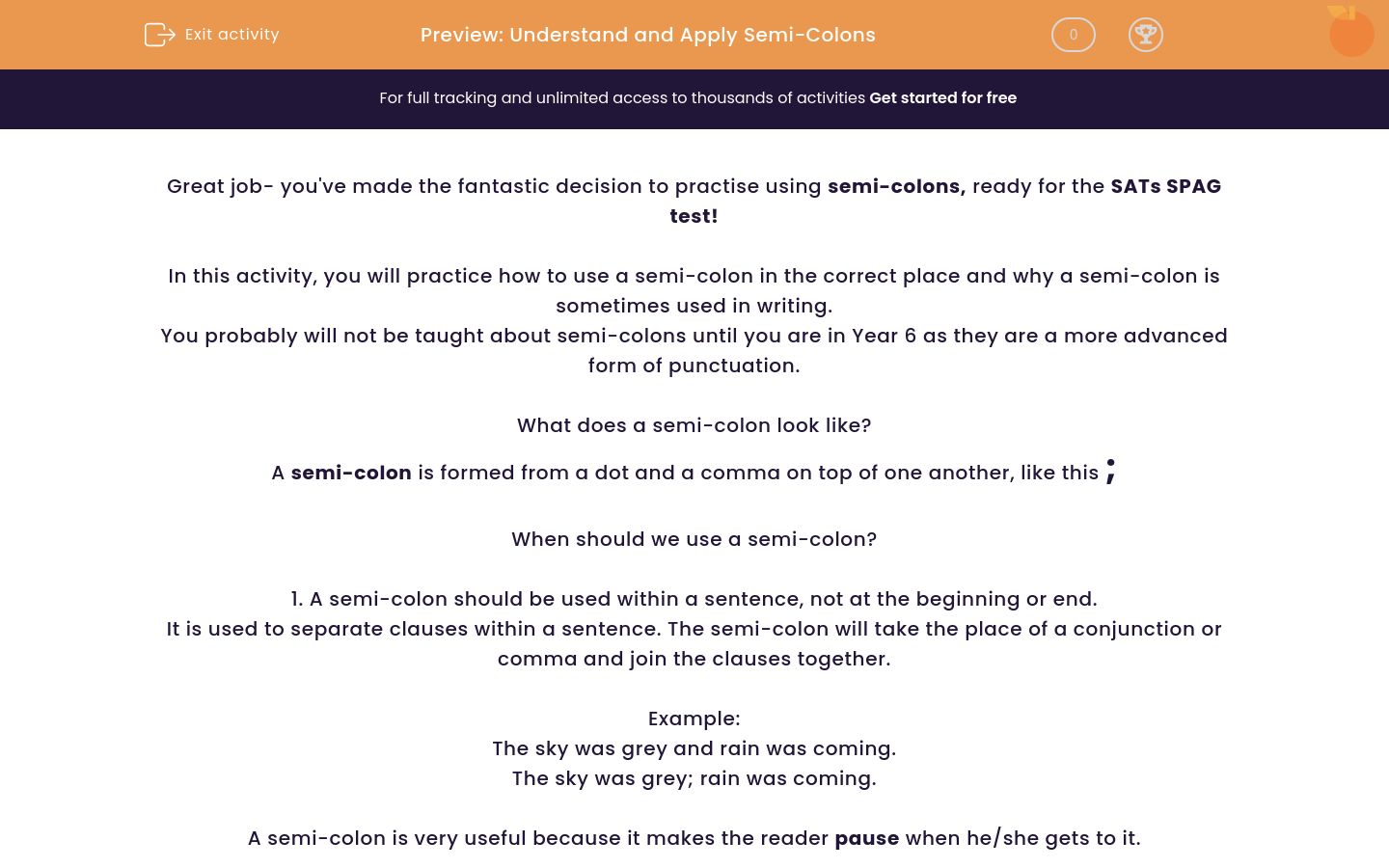 Understand and Apply Semi-Colons Worksheet - EdPlace