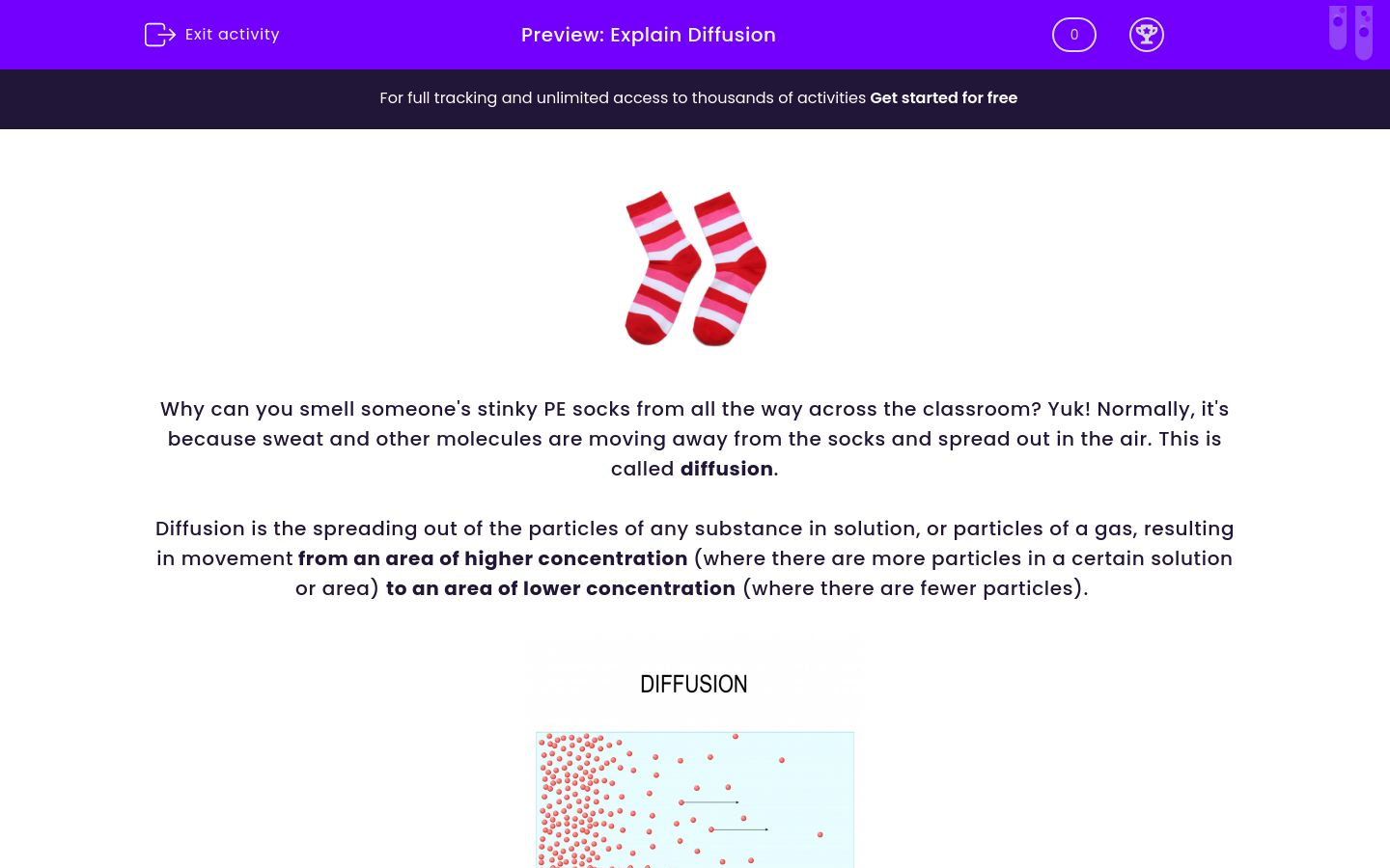 Explain Diffusion Worksheet - EdPlace
