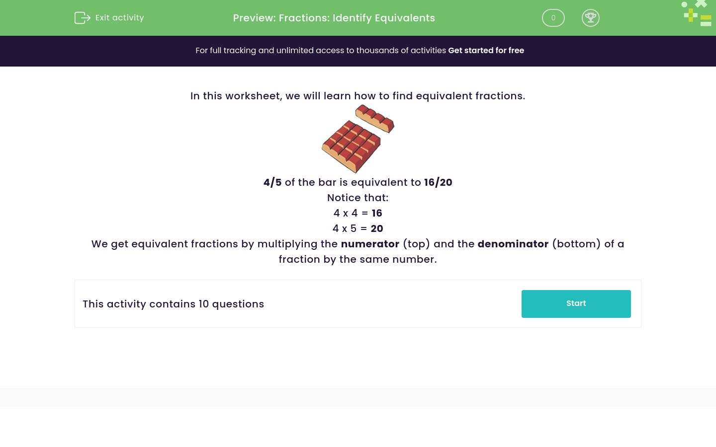 Identify Equivalent Fractions Worksheet - EdPlace