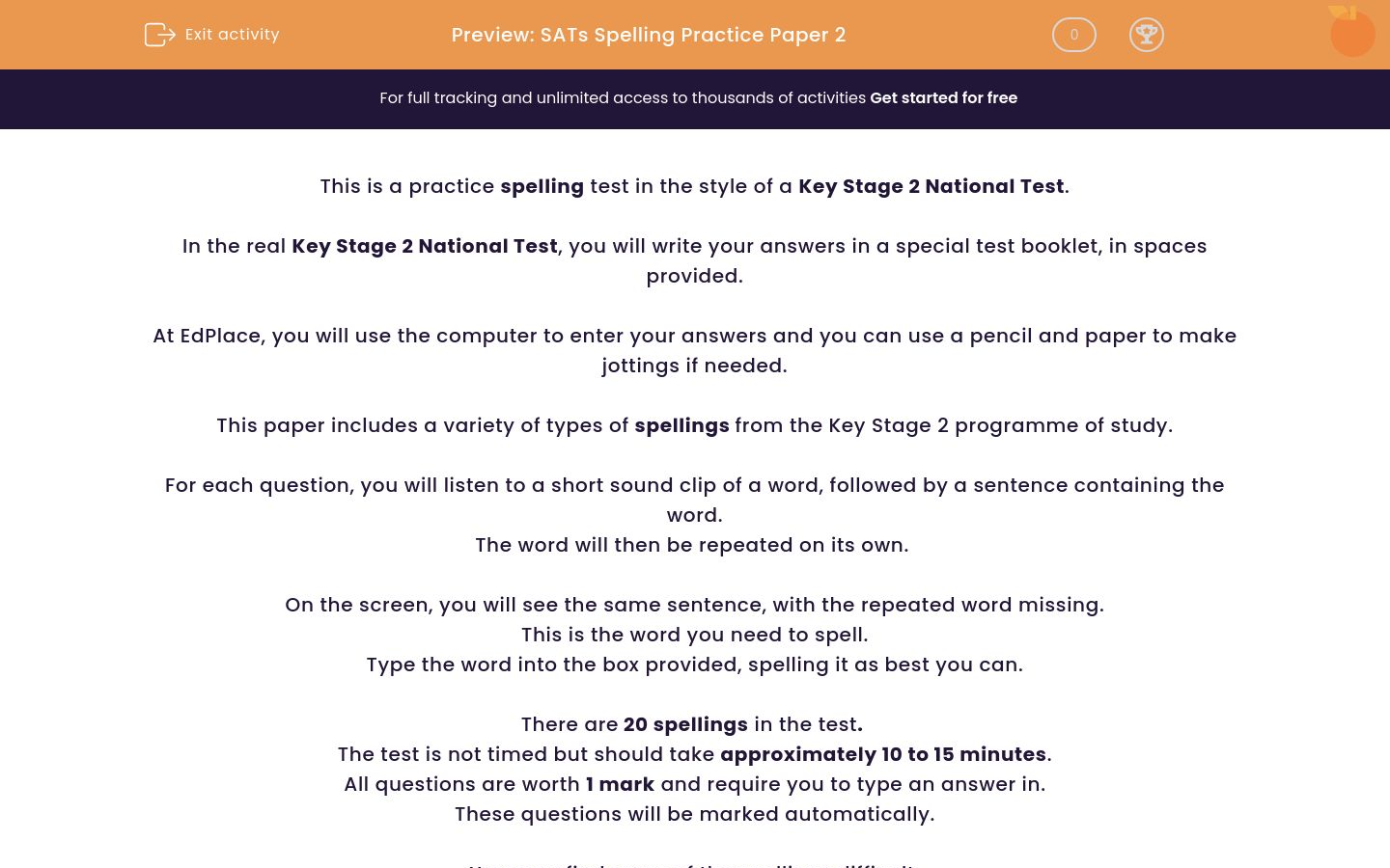 SATs Spelling Practice Paper 2 Worksheet - EdPlace