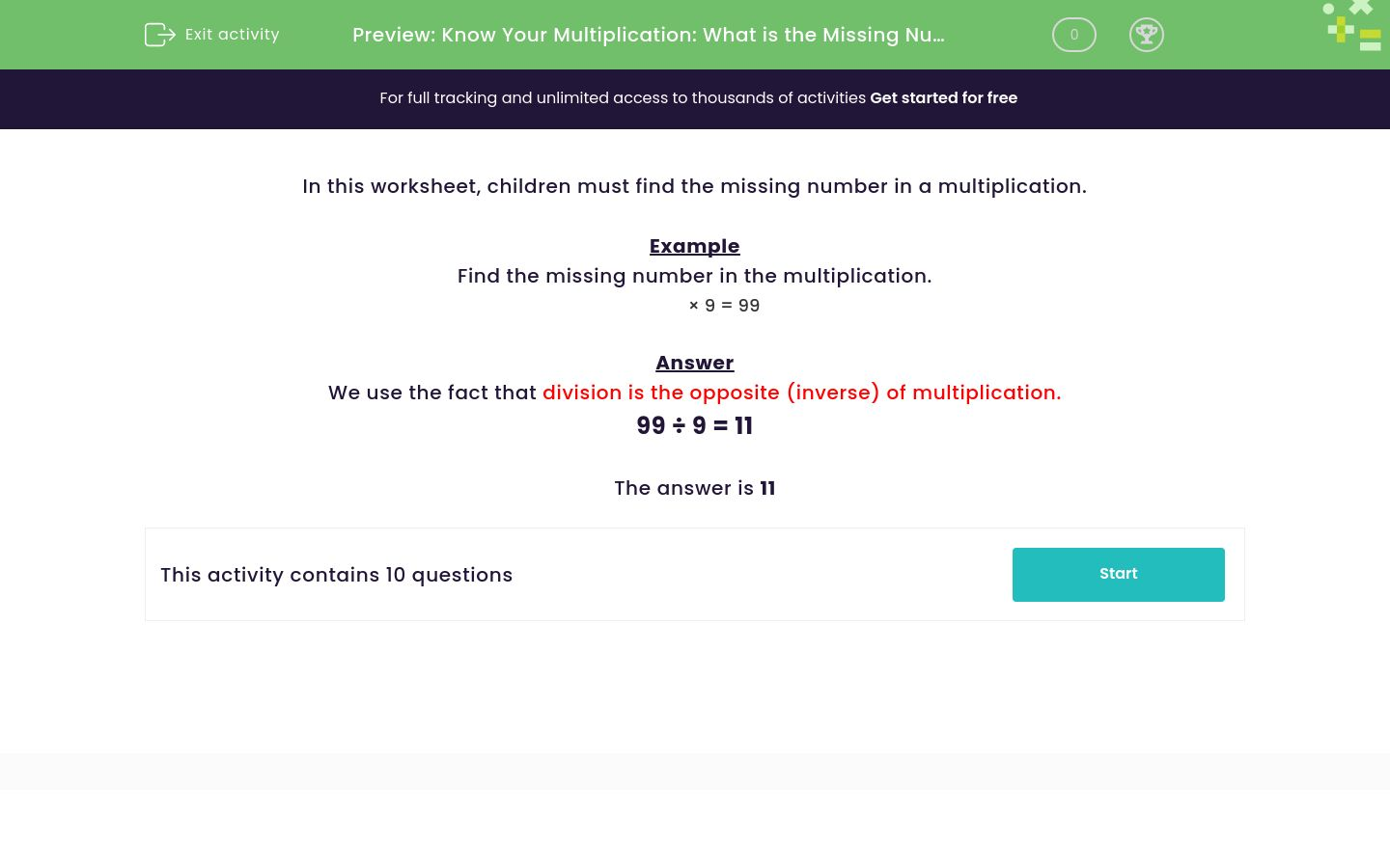 Use Division as the Inverse Operation of Multiplication Worksheet - EdPlace