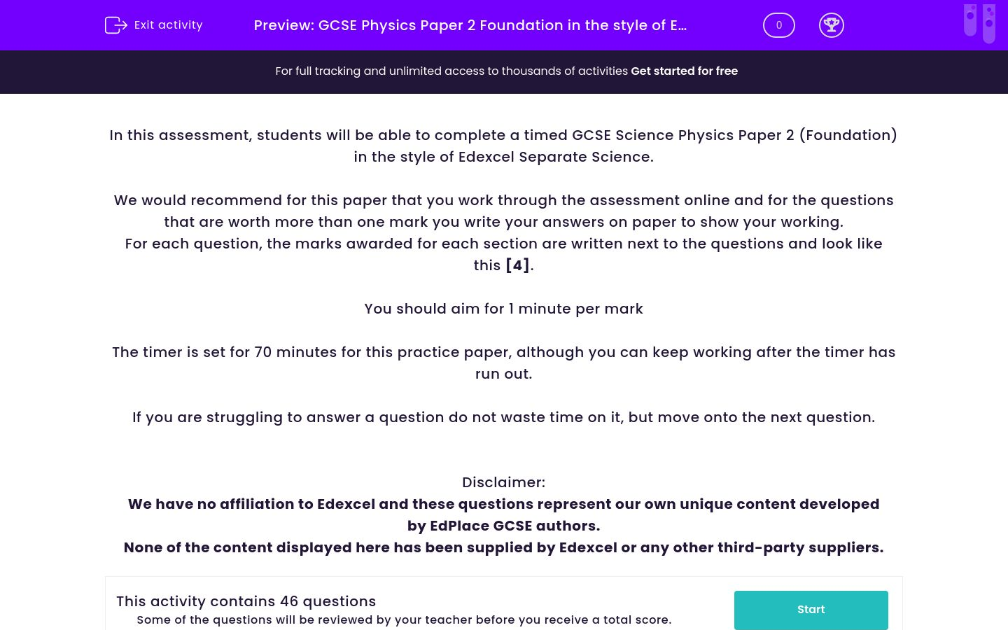 GCSE Physics Paper 2 Foundation in the style of Edexcel Separate ...