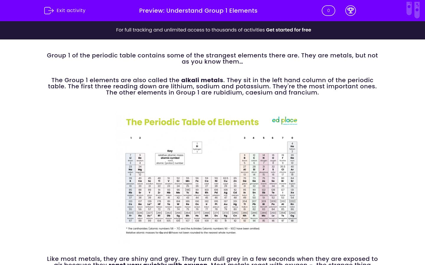 Understand Group 1 Elements Worksheet - EdPlace