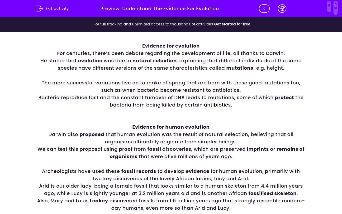 Understand The Evidence For Evolution Worksheet - EdPlace