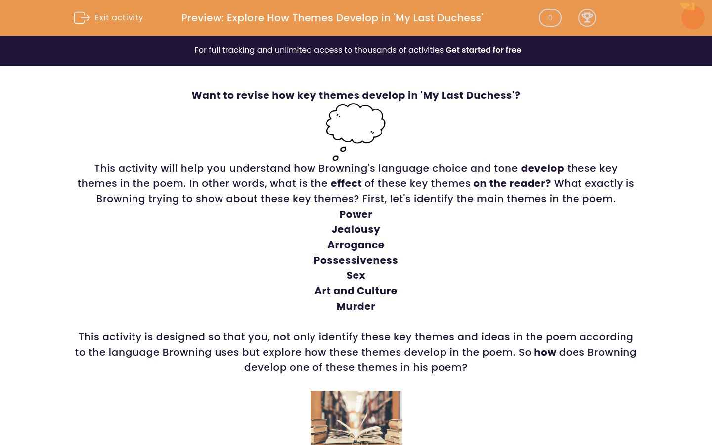 Explore How Themes Develop in 'My Last Duchess' Worksheet - EdPlace