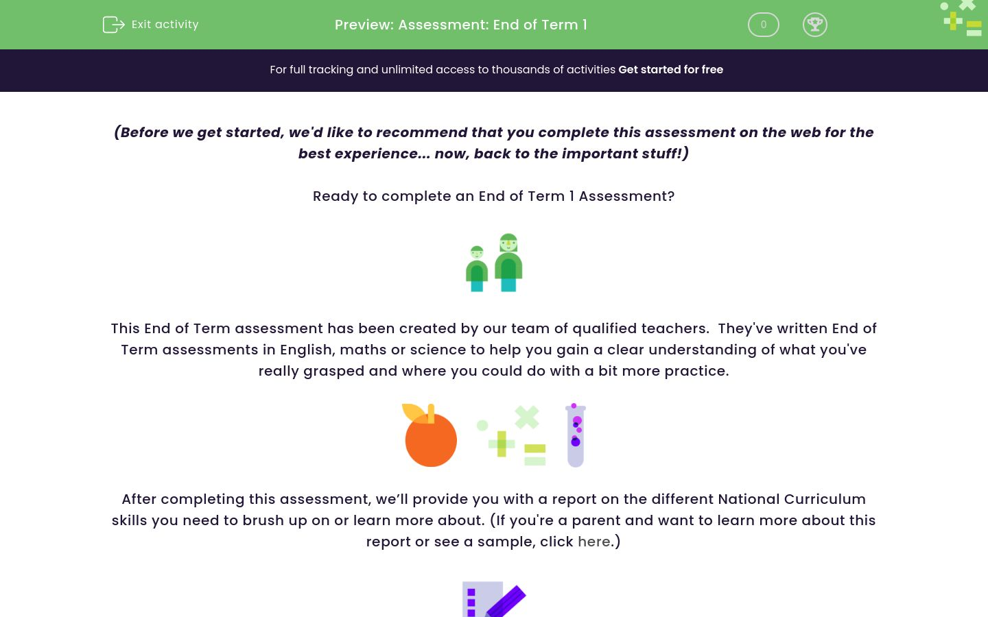 Assessment: End of Term 1 Worksheet - EdPlace