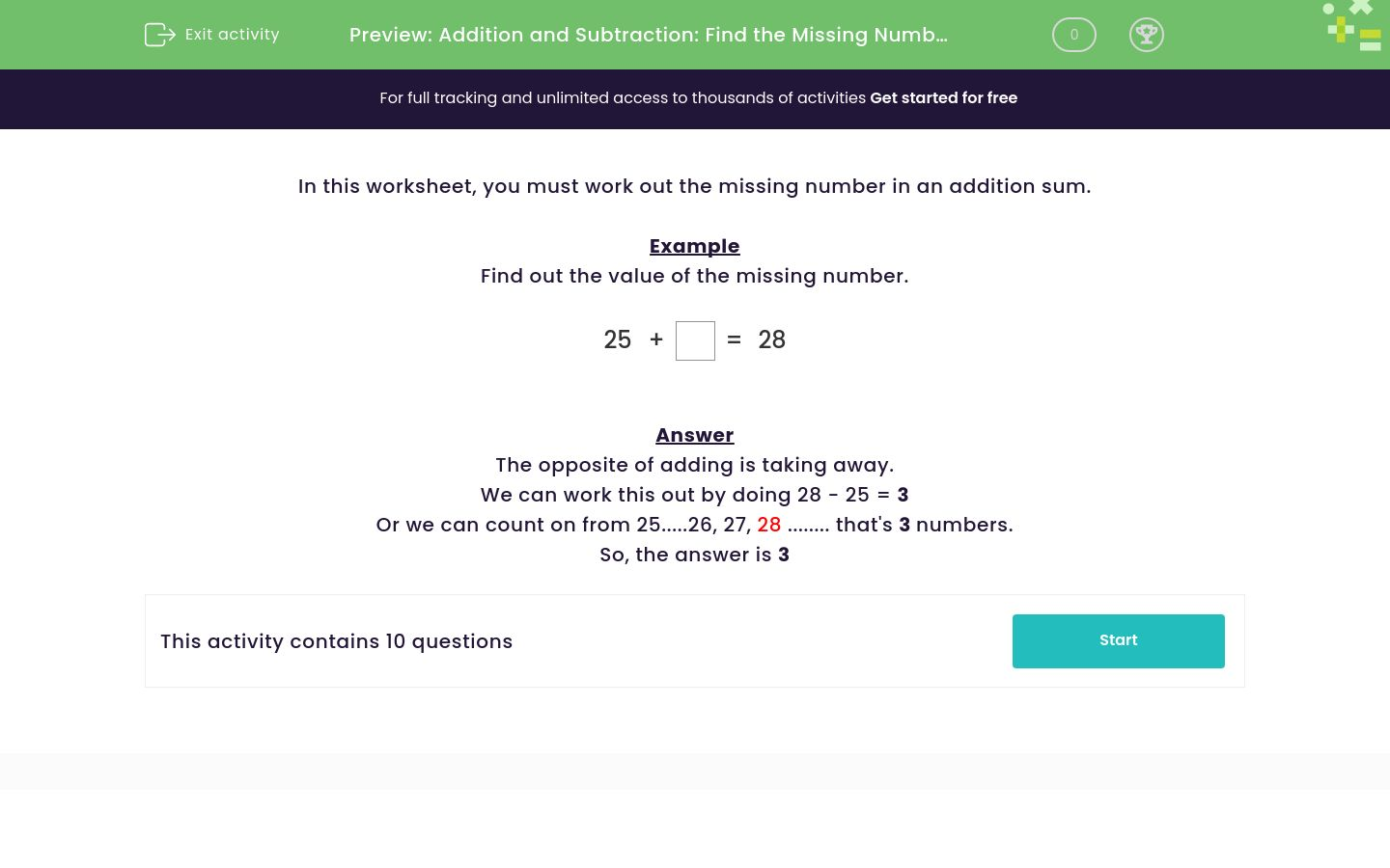 Use Addition or Subtraction to Find the Missing Number Worksheet - EdPlace