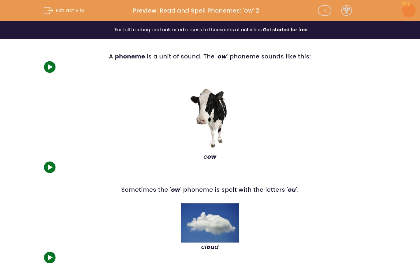 Know How to Read and Spell Phonemes: ow Worksheet - EdPlace