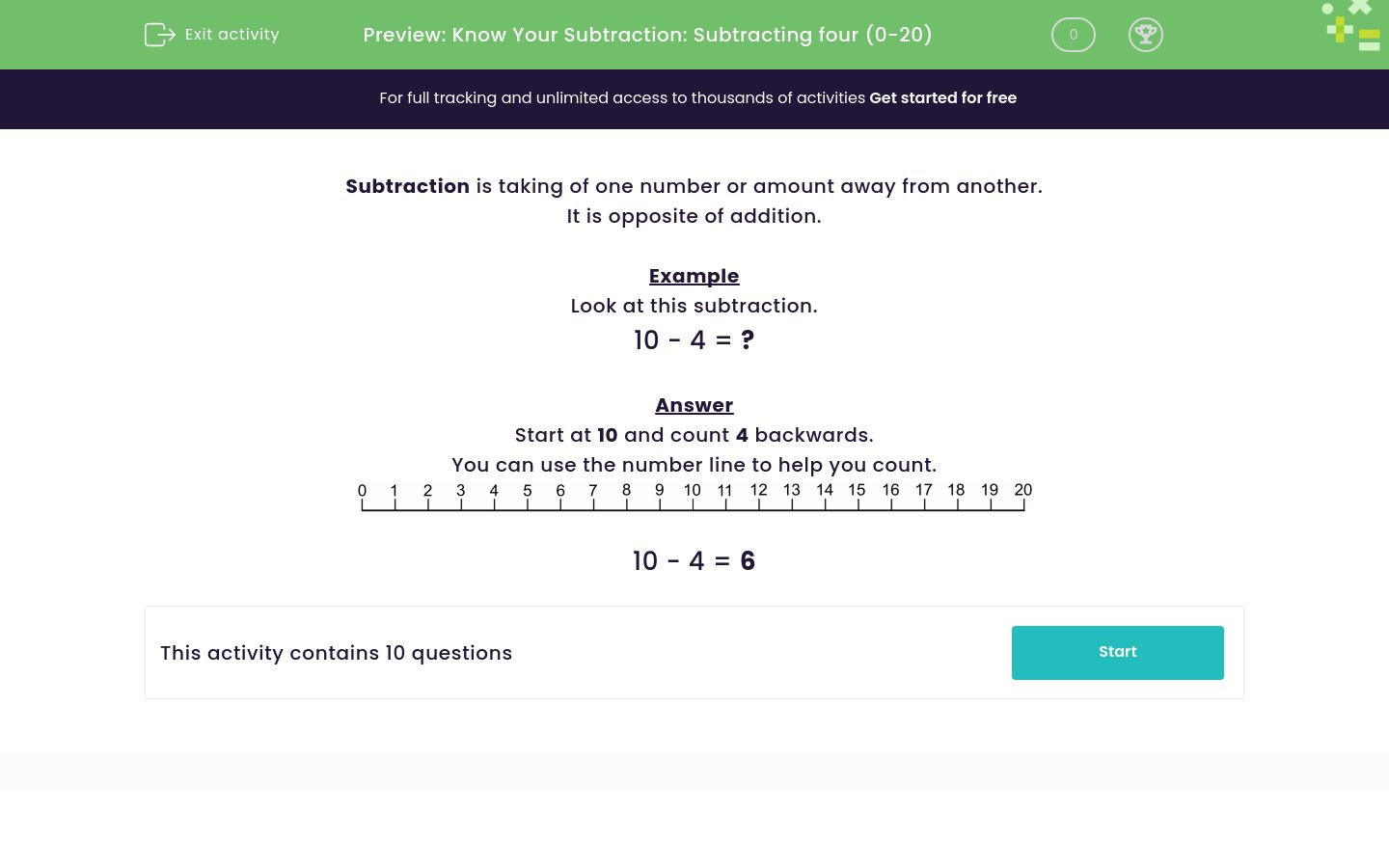 Know Your Subtraction: Subtract 4, 5 or 6 From a Number Worksheet - EdPlace