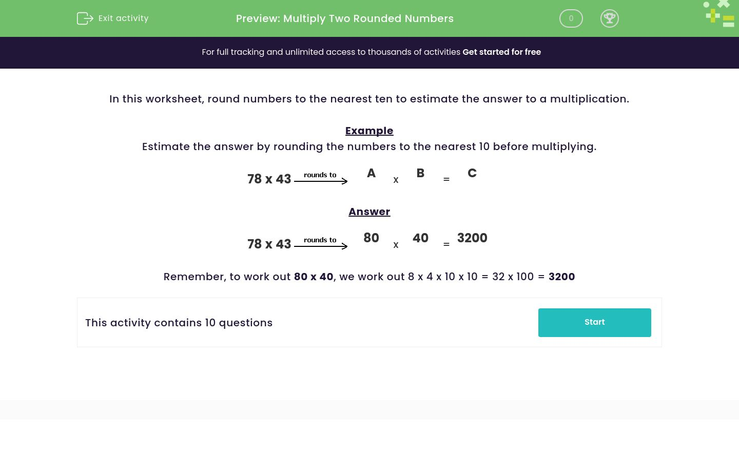 Multiply Two Rounded Numbers Worksheet - EdPlace