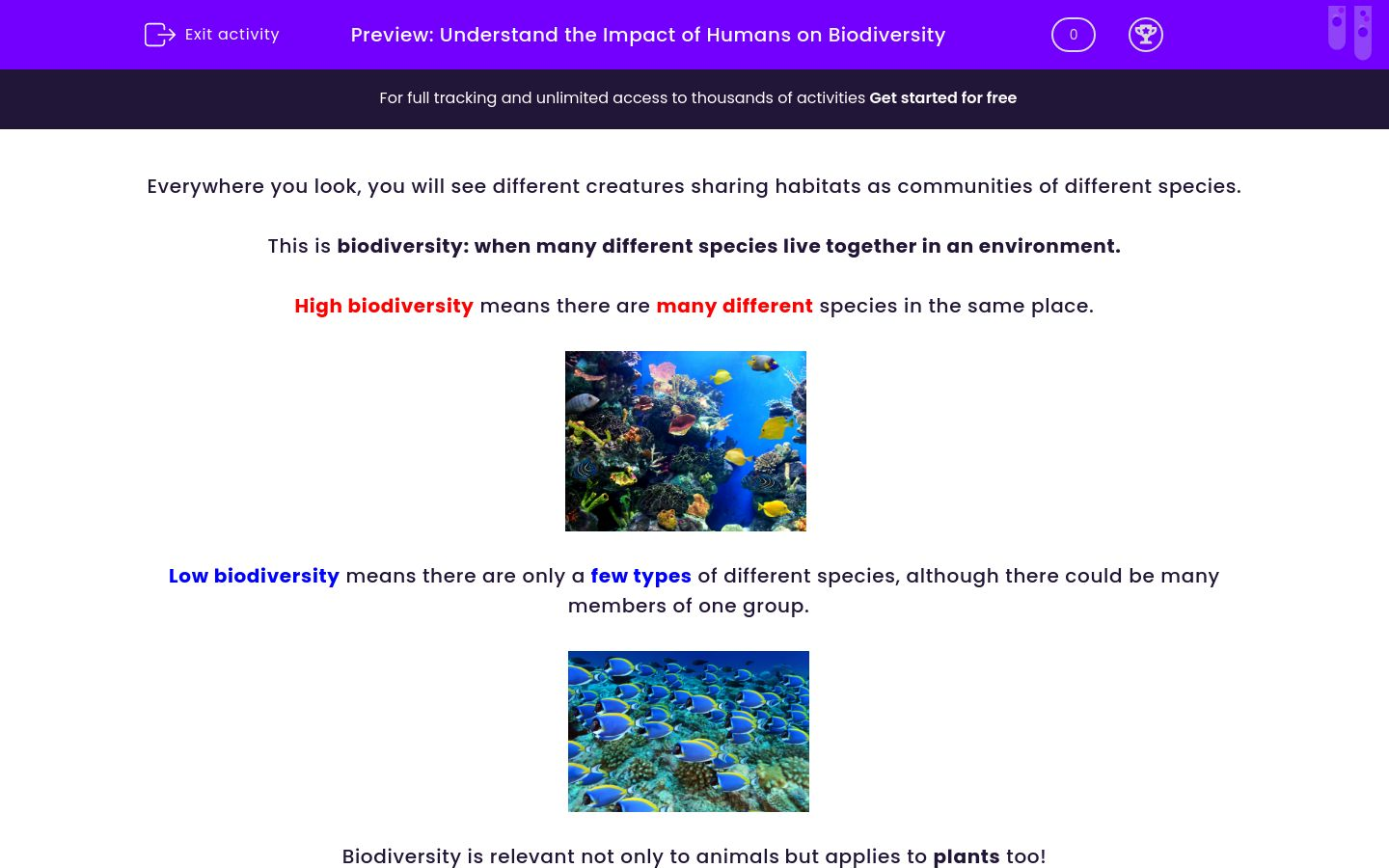 Investigate the Impact of Humans on Biodiversity Worksheet - EdPlace