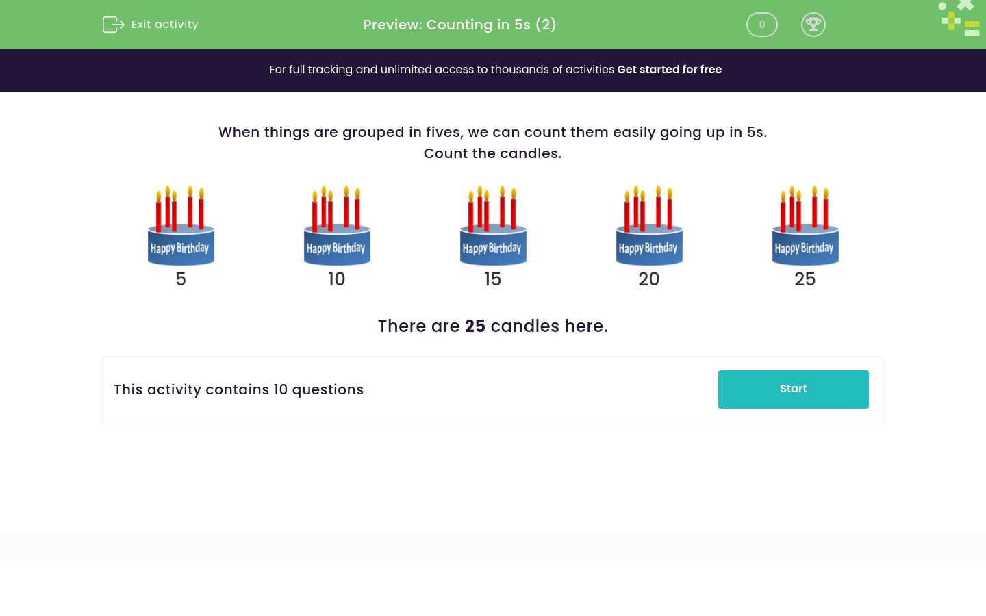 Count in 5s Worksheet - EdPlace