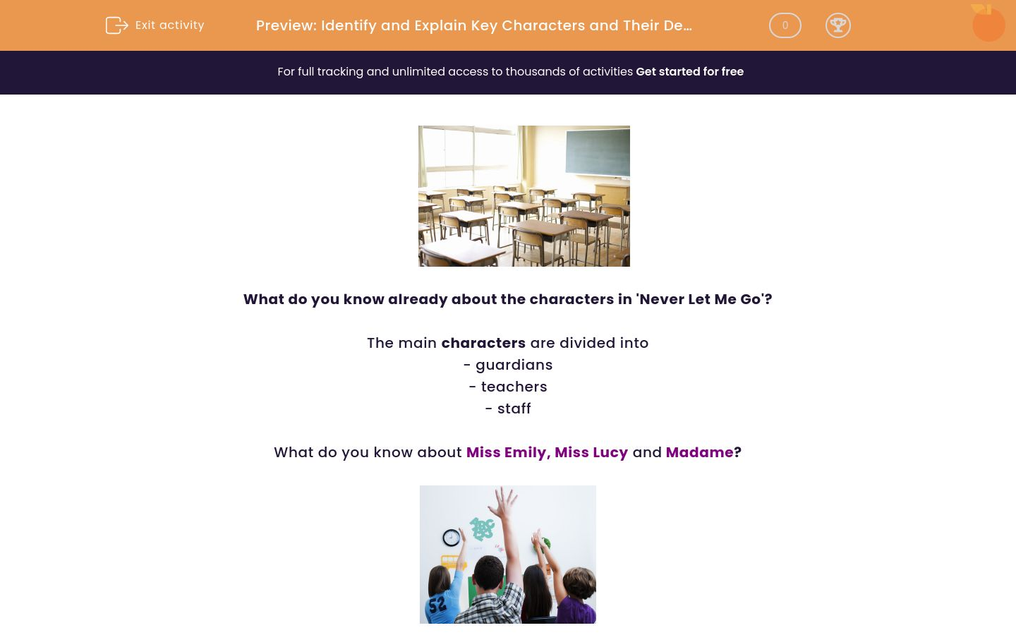 Identify and Explain Key Characters and Their Development in 'Never Let ...