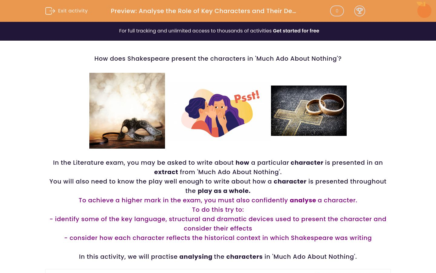 Analyse the Role of Key Characters and Their Development in 'Much Ado ...