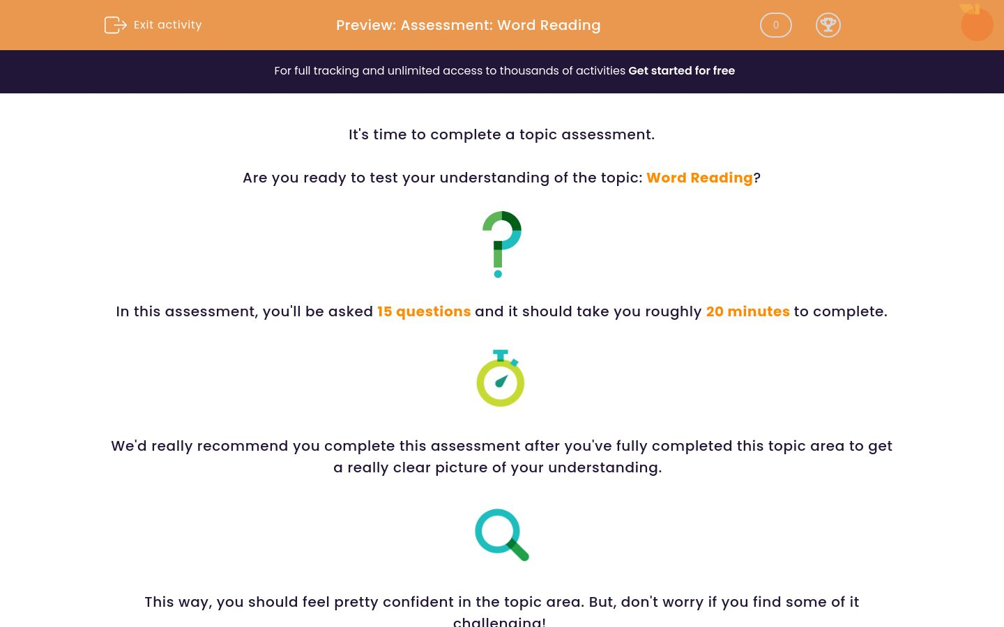 Assessment: Word Reading Worksheet - EdPlace