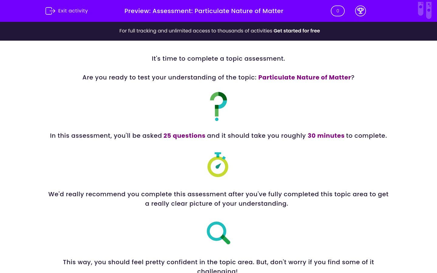 Assessment: Particulate Nature of Matter Worksheet - EdPlace