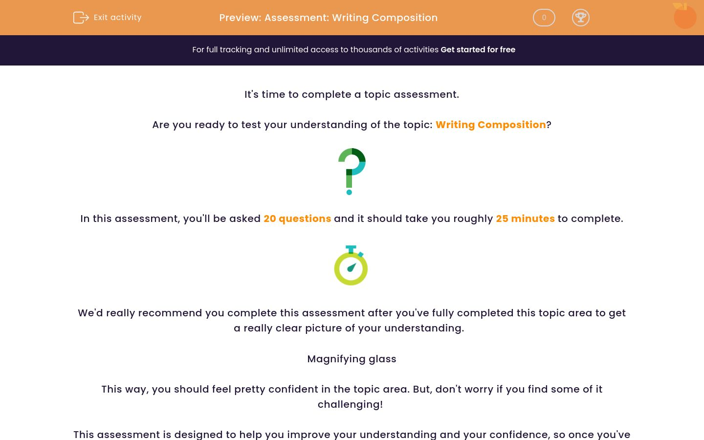Assessment: Writing Composition Worksheet - EdPlace
