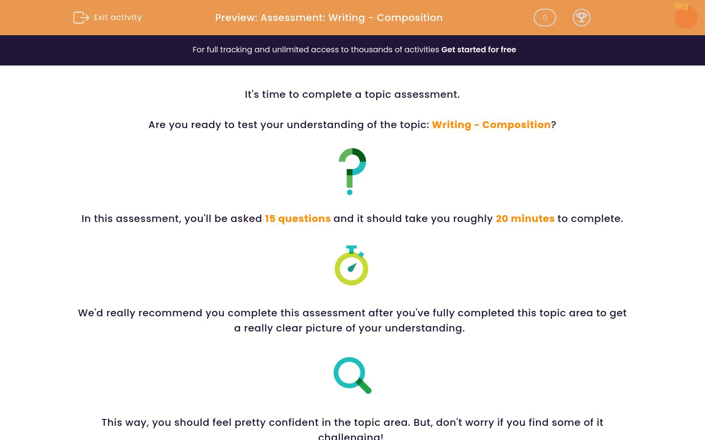 Assessment: Writing - Composition Worksheet - EdPlace