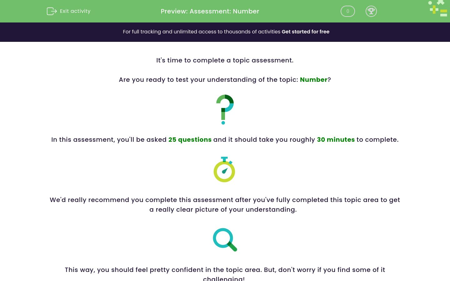 Assessment: Number Worksheet - EdPlace
