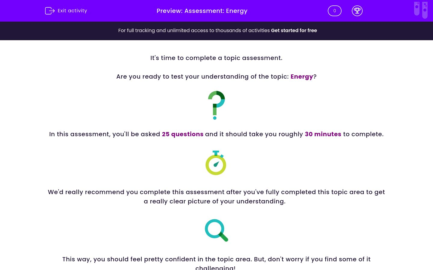 Assessment: Energy Worksheet - EdPlace