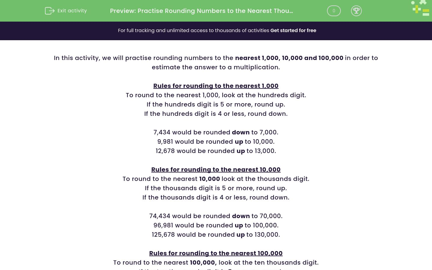 Practise Rounding Numbers to the Nearest Thousand, Ten Thousand and ...